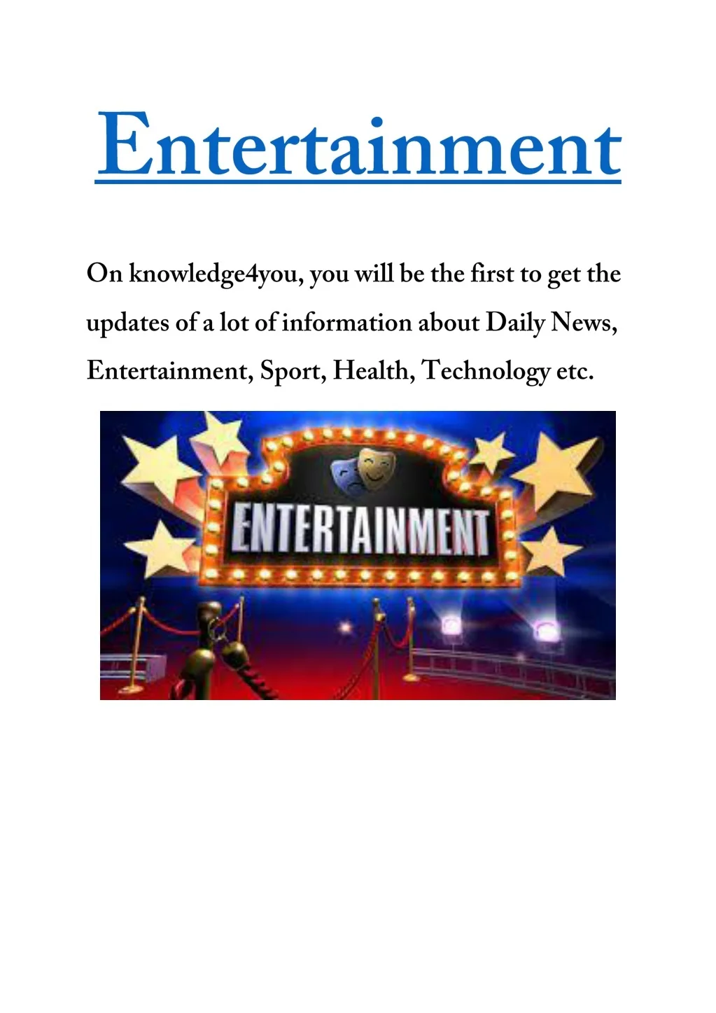 PPT - Entertainment PowerPoint Presentation, free download - ID:12133902