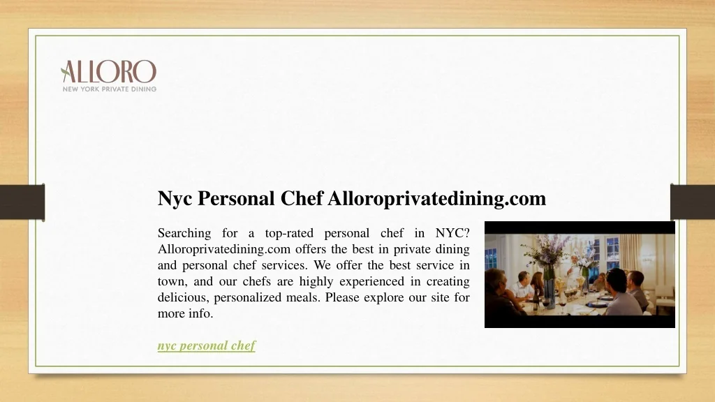 PPT - Nyc Personal Chef Alloroprivatedining.com PowerPoint Presentation ...