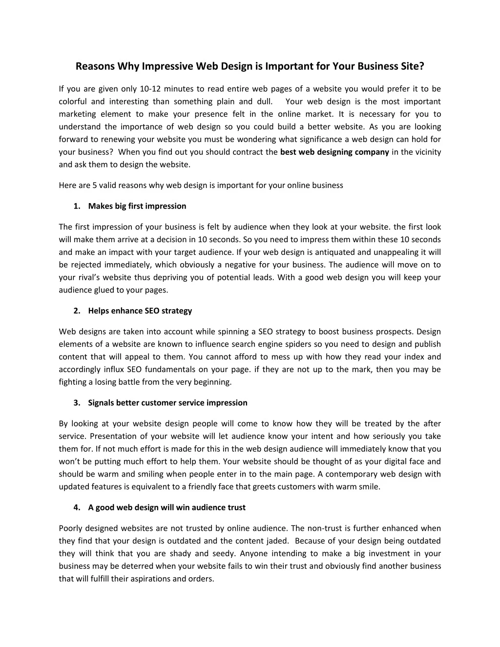 PPT - Reasons Why Impressive Web Design is Important for Your Business ...