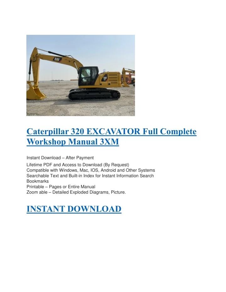 PPT - Caterpillar 320 EXCAVATOR Full Complete Workshop Manual 3XM ...