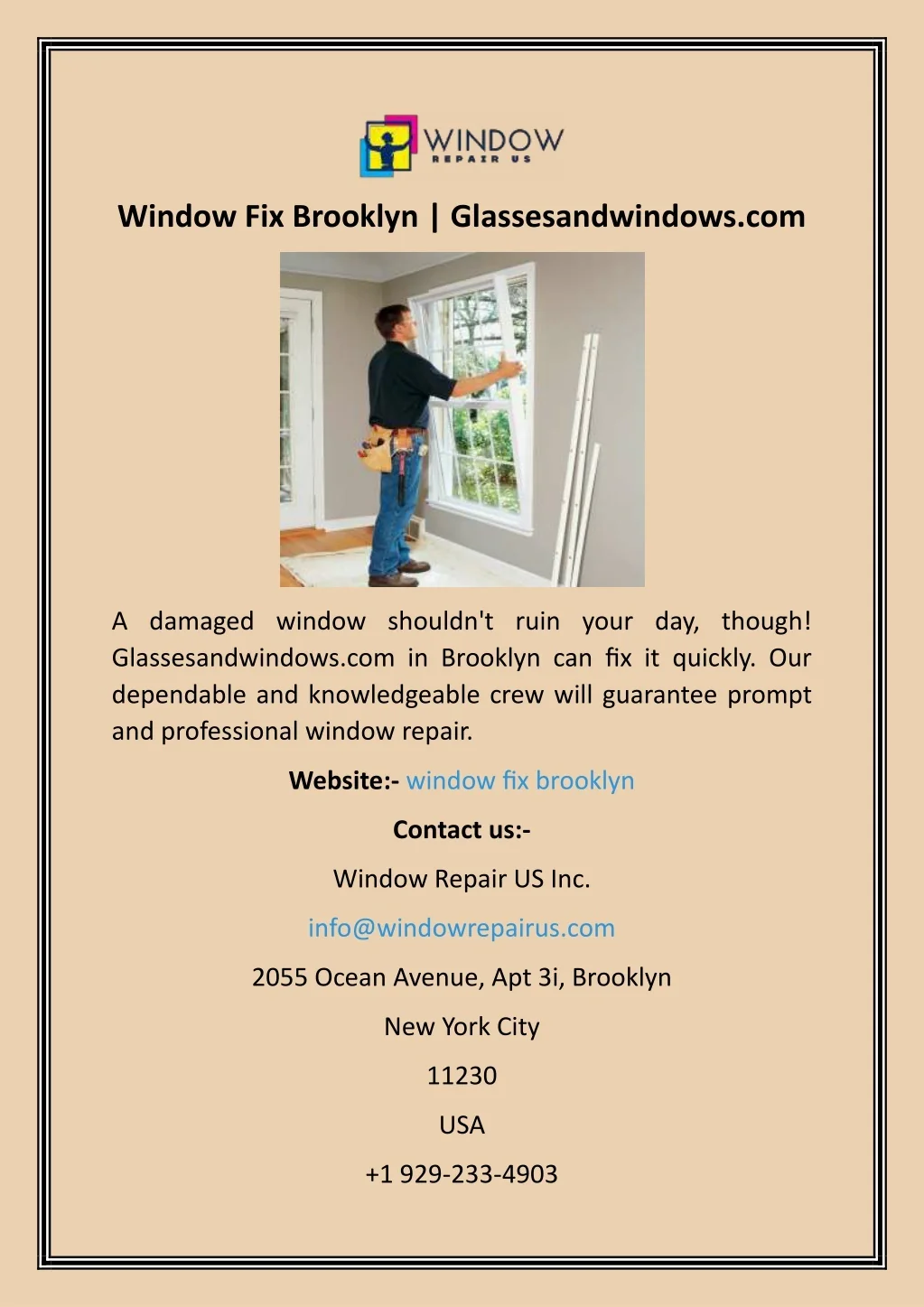 PPT - Window Fix Brooklyn Glassesandwindows PowerPoint Presentation ...