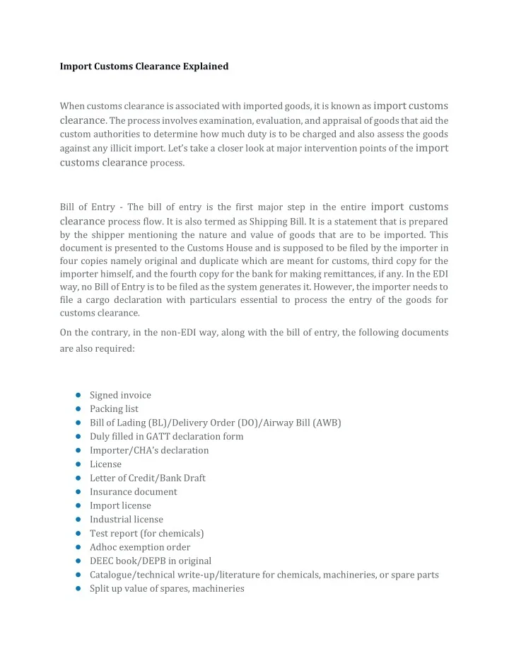 PPT Import Customs Clearance Explained PowerPoint Presentation Free PPT Import Customs Clearance Explained PowerPoint Presentation Free