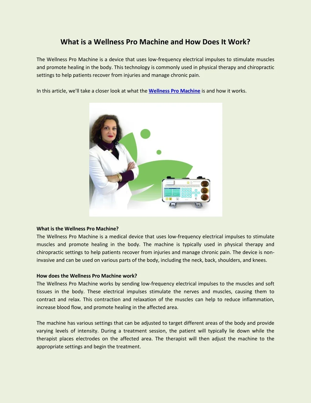 PPT - What is a Wellness Pro Machine and How Does It Work PowerPoint ...