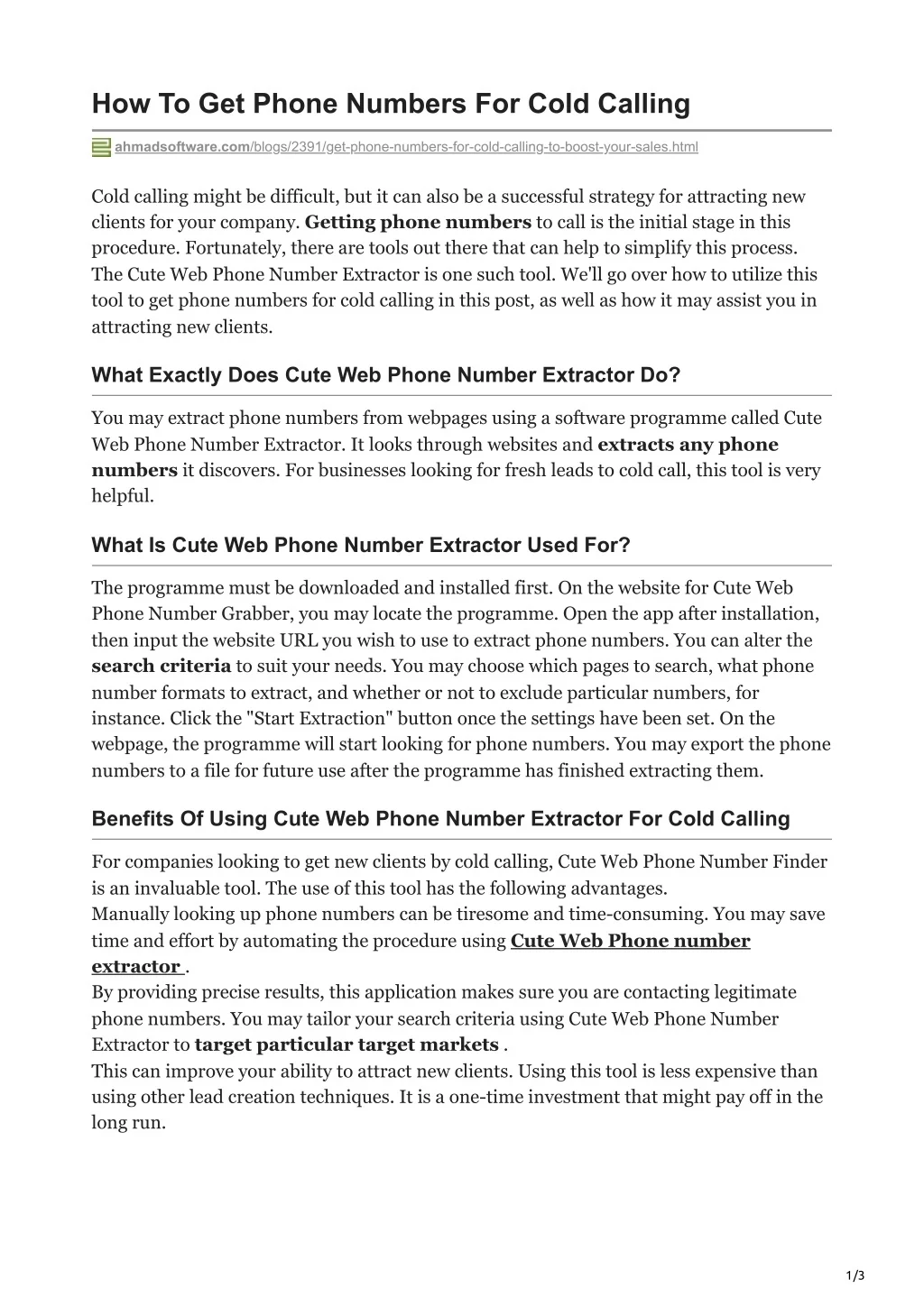 PPT - 1How To Get Phone Numbers For Cold Calling PowerPoint ...
