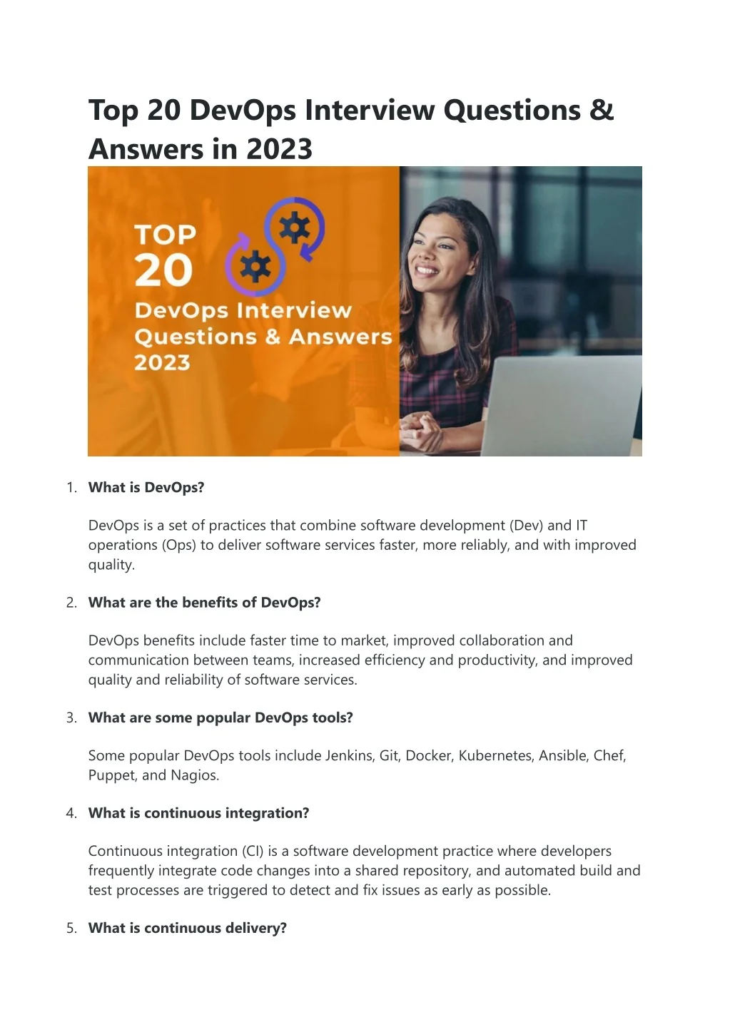 PPT - Top 20 DevOps Interview Questions PowerPoint Presentation, free ...