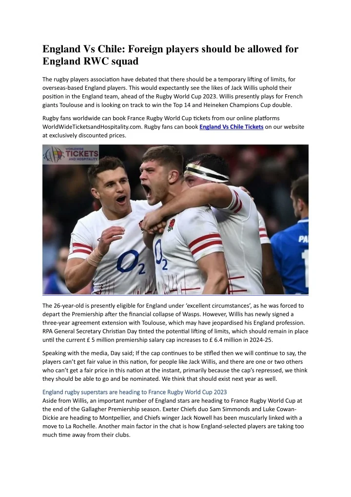 PPT - England Vs Chile Foreign players should be allowed for England ...