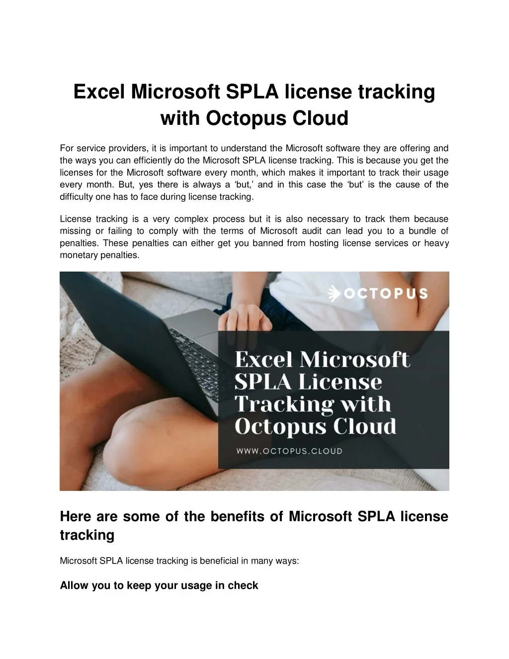 PPT - Excel Microsoft SPLA license tracking with Octopus Cloud PowerPoint Presentation - ID:12146834