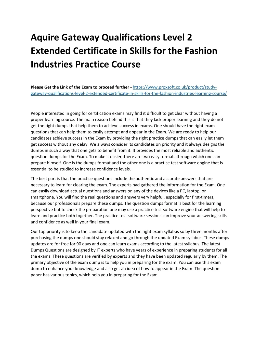 PPT - Aquire Gateway Qualifications Level 2 Extended Certificate in Skills for the Fas ...