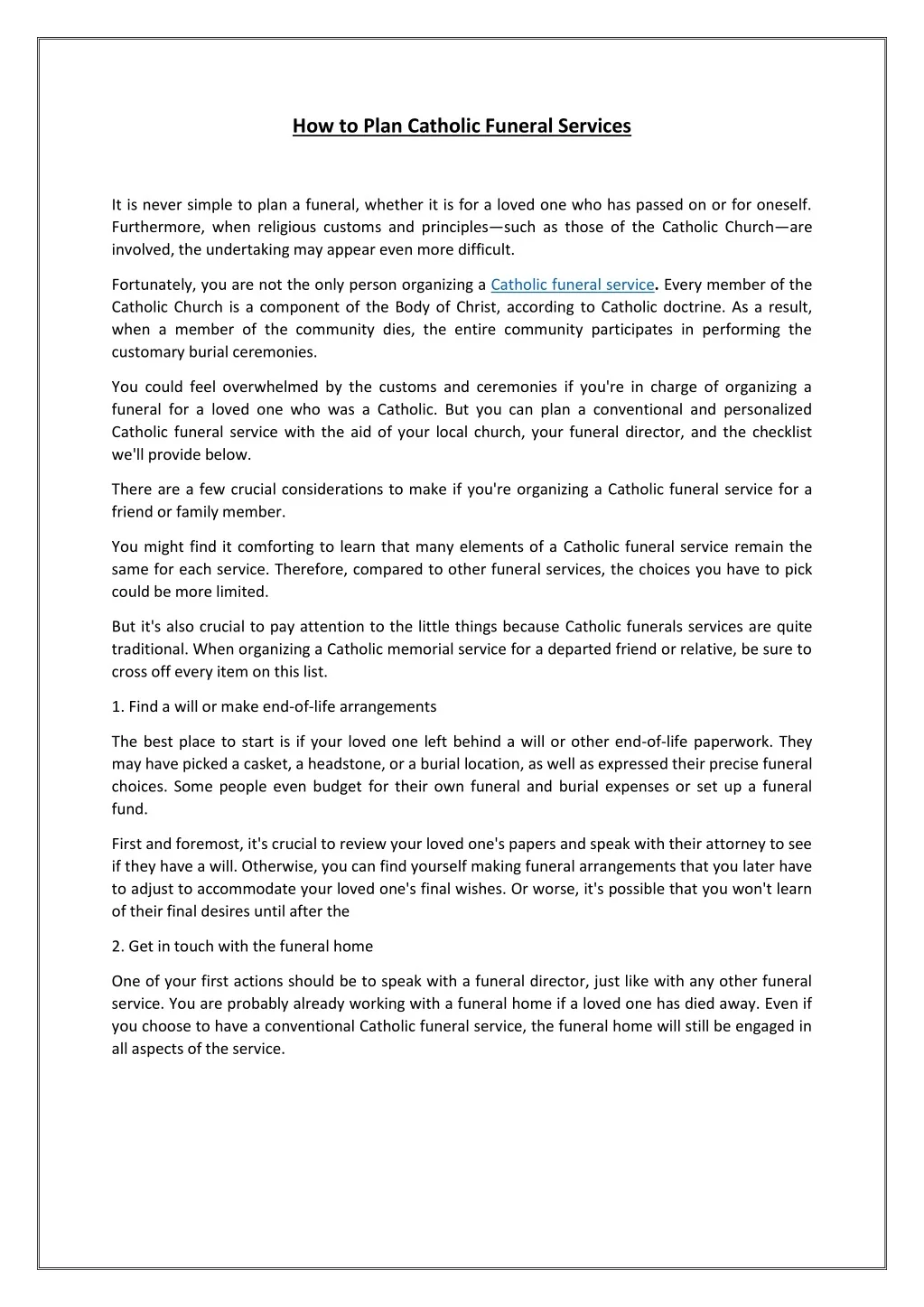 PPT - How to Plan Catholic Funeral Services PowerPoint Presentation ...