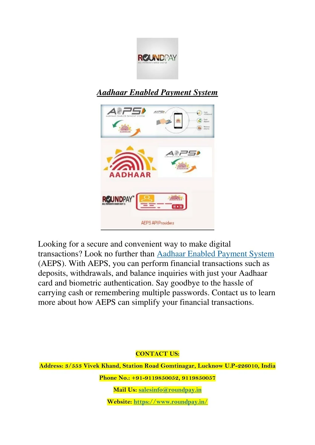 PPT - Aadhaar Enabled Payment System (AEPS) - Secure and Convenient ...