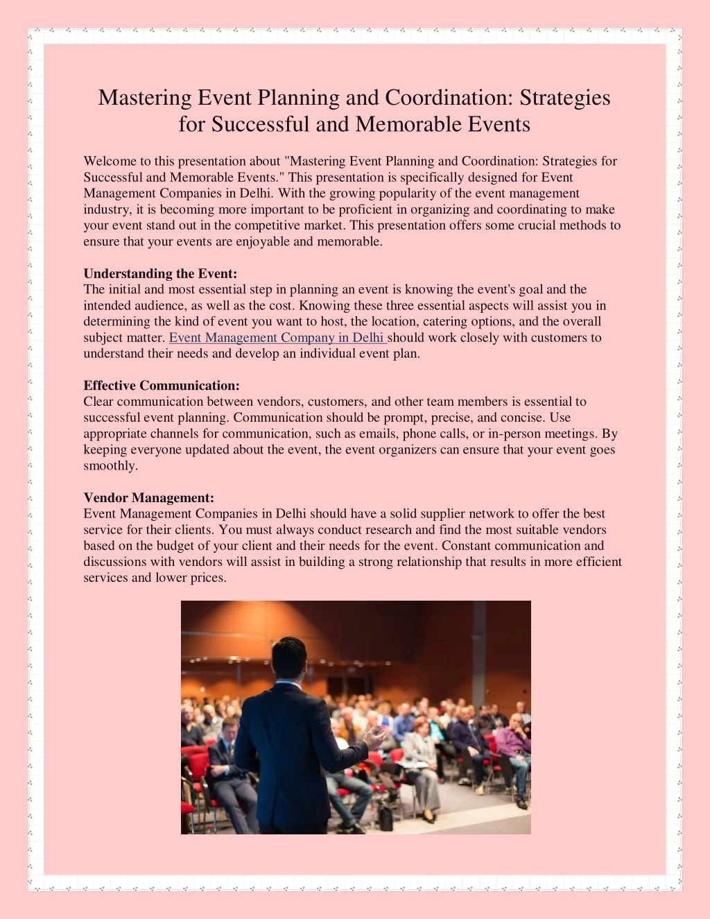 PPT - Mastering Event Planning and Coordination Strategies for ...