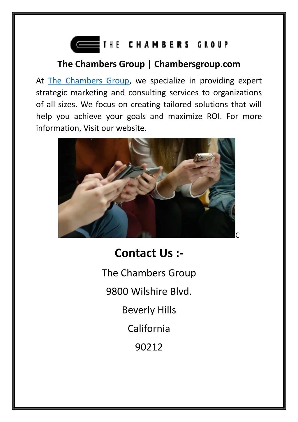 PPT - The Chambers Group | Chambersgroup.com PowerPoint Presentation ...