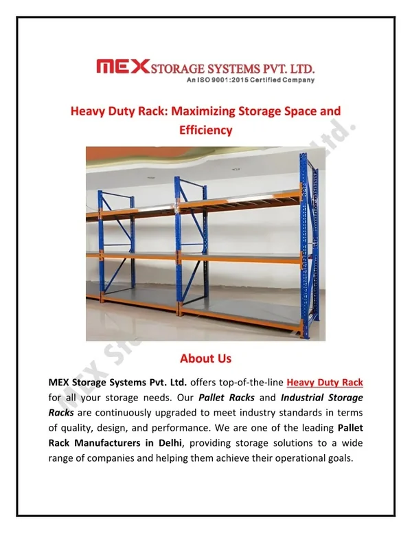 PPT - Heavy Duty Rack: Maximizing Storage Space and Efficiency ...