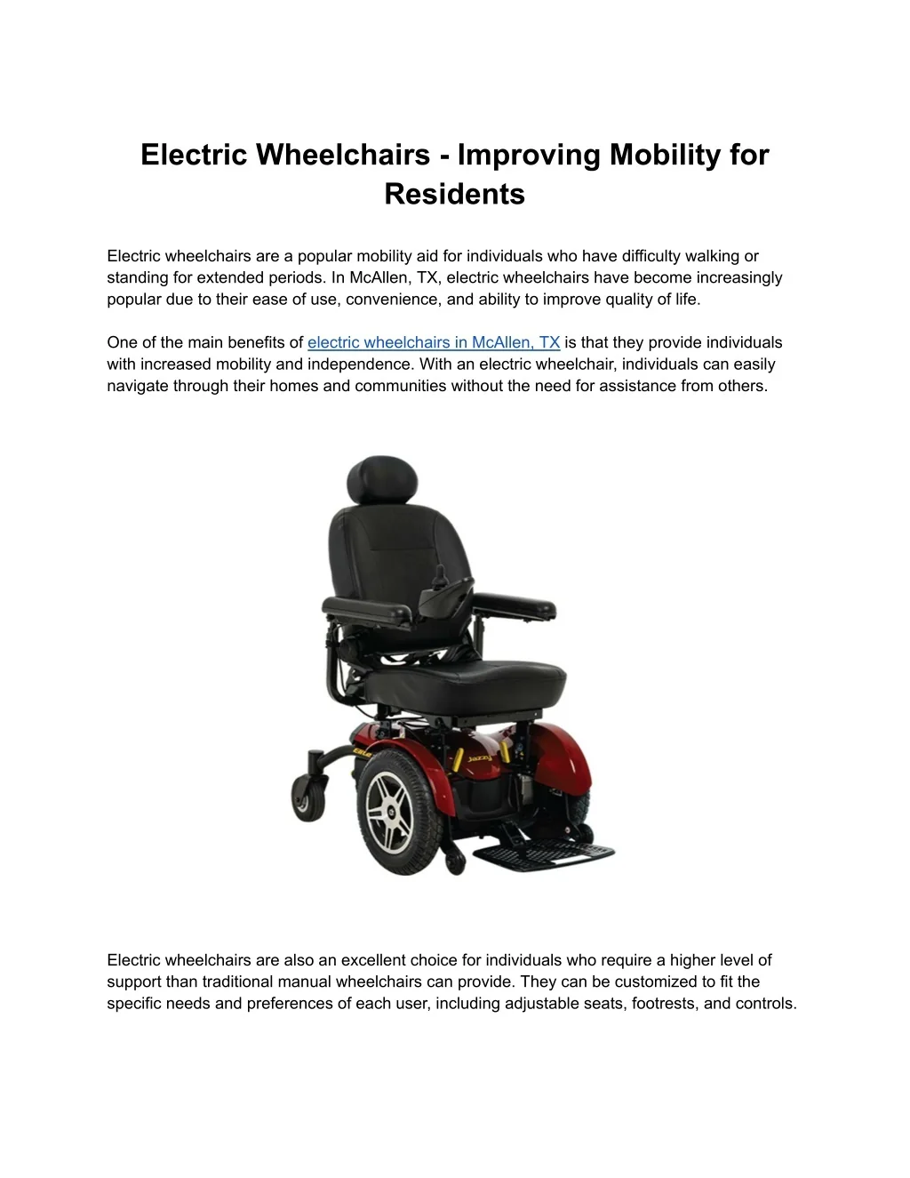 PPT - Electric Wheelchairs - Improving Mobility for Residents ...