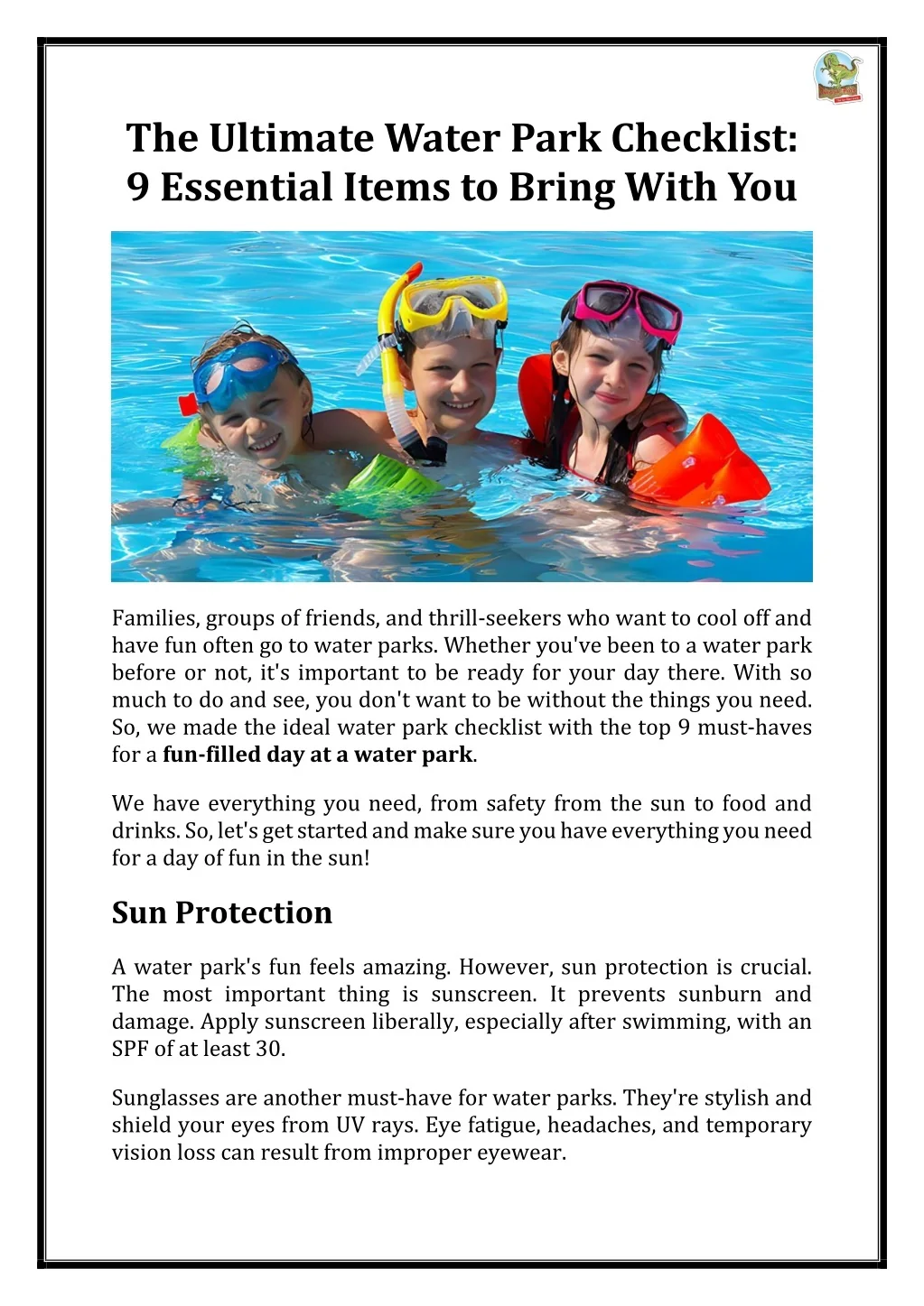 PPT - The Ultimate Water Park Checklist: 9 Essential Items To Bring ...