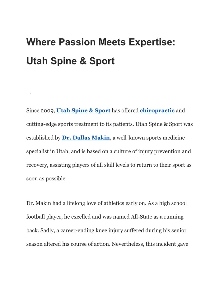 PPT - Where Passion Meets Expertise_ Utah Spine & Sport PowerPoint ...