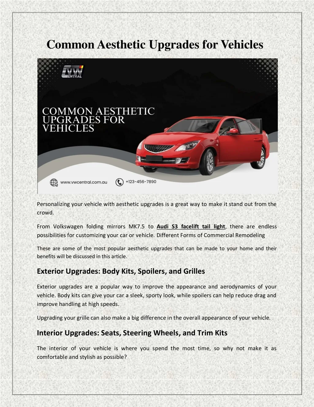 PPT - Common Aesthetic Upgrades for Vehicles PowerPoint Presentation ...