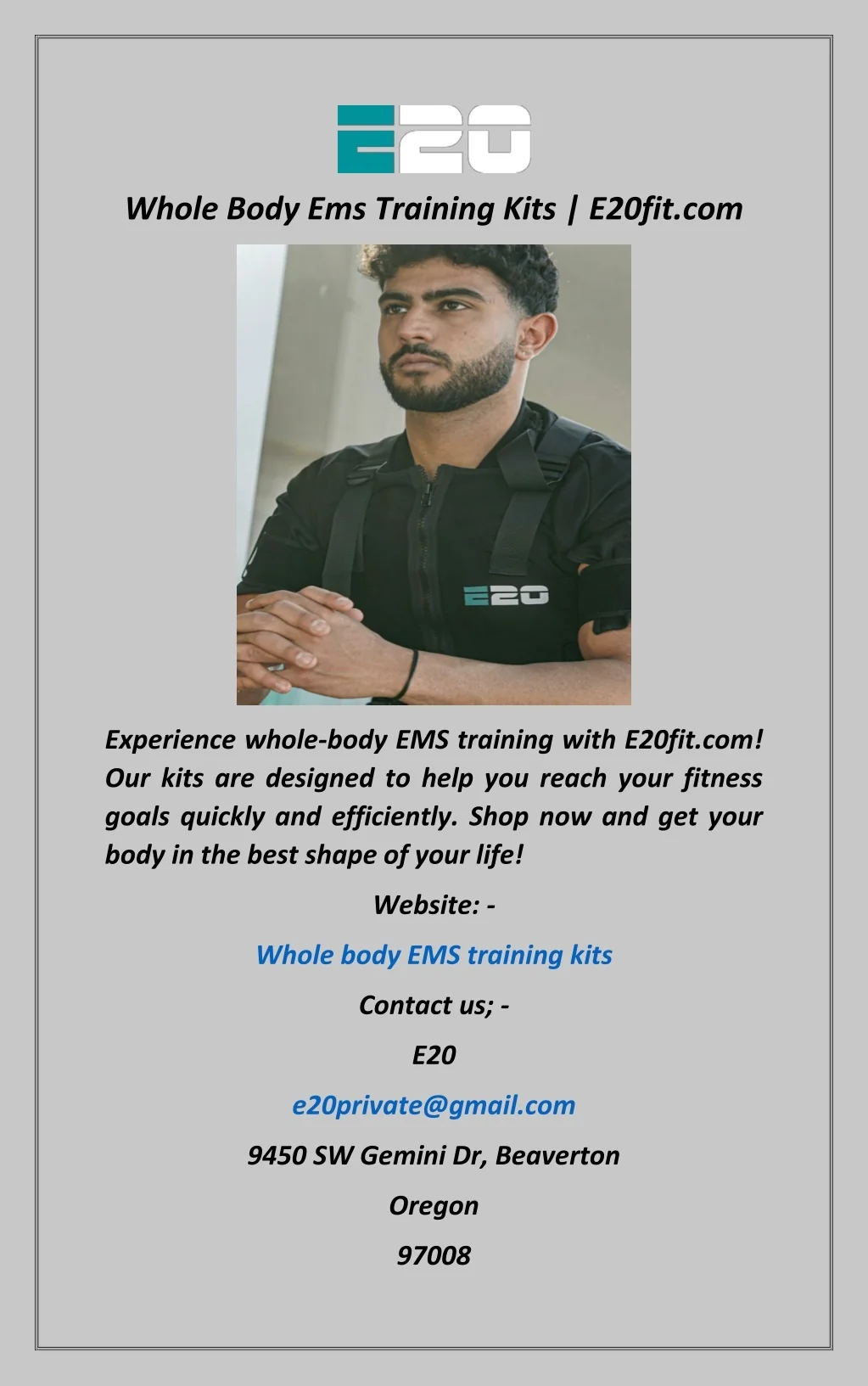 PPT - Whole Body Ems Training Kits E20fit PowerPoint Presentation, free ...