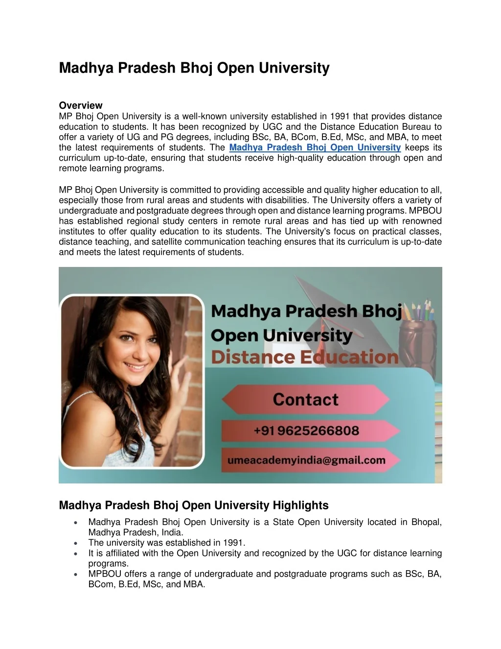 PPT - Madhya Pradesh Bhoj Open University PowerPoint Presentation, free ...