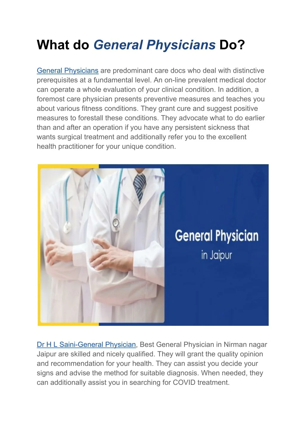 PPT - What do General Physicians Do_ PowerPoint Presentation, free ...