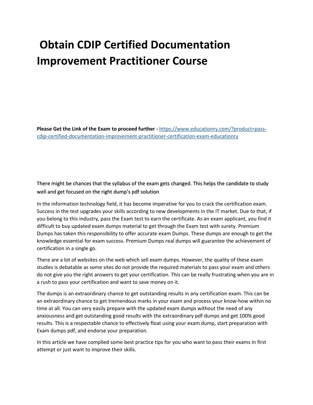 PPT - CDIP Certified Documentation Improvement Practitioner PowerPoint ...