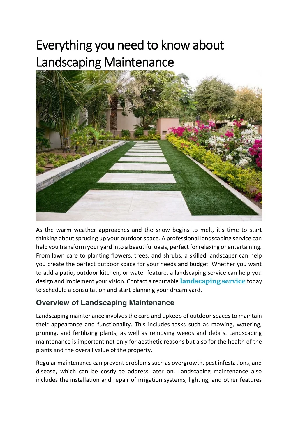 PPT - Everything you need to know about Landscaping Maintenance ...