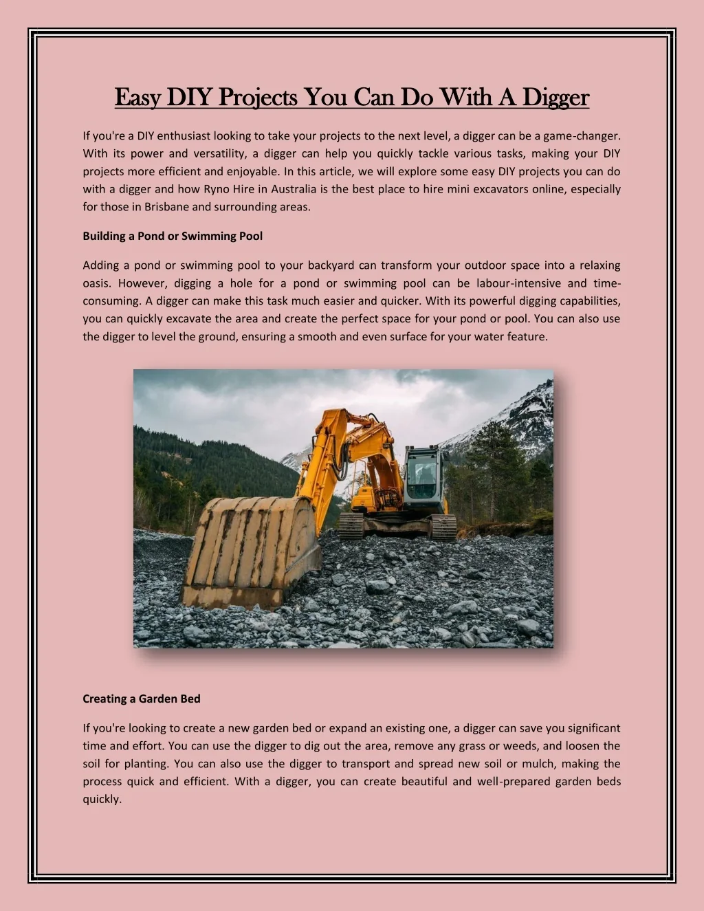 PPT - Easy DIY Projects You Can Do With A Digger PowerPoint ...
