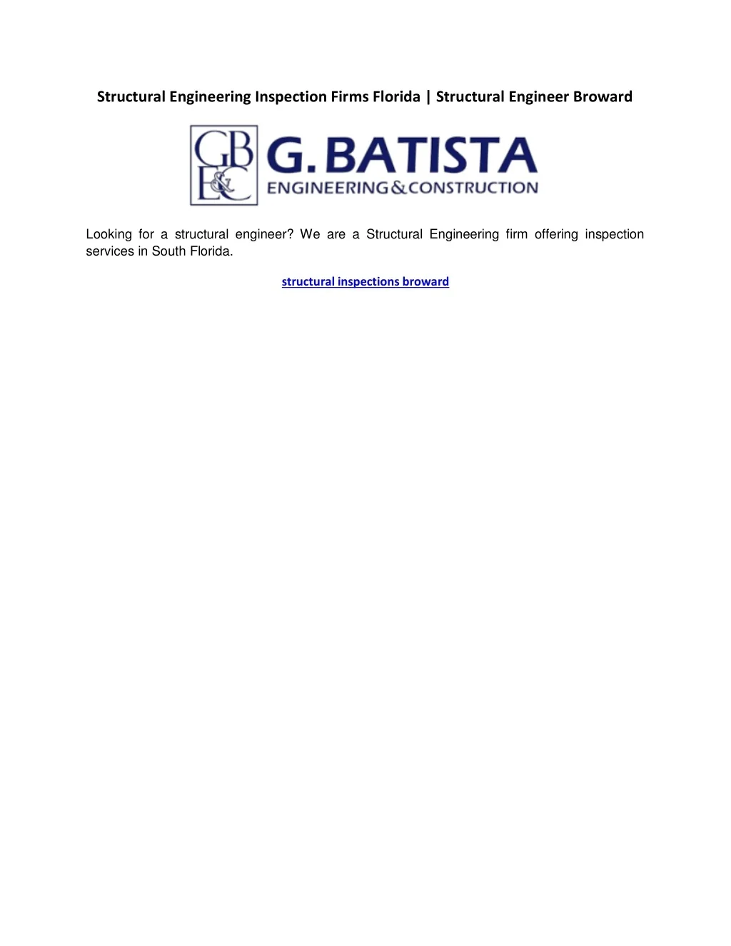 PPT - Structural Engineering Inspection Firms Florida | Structural ...