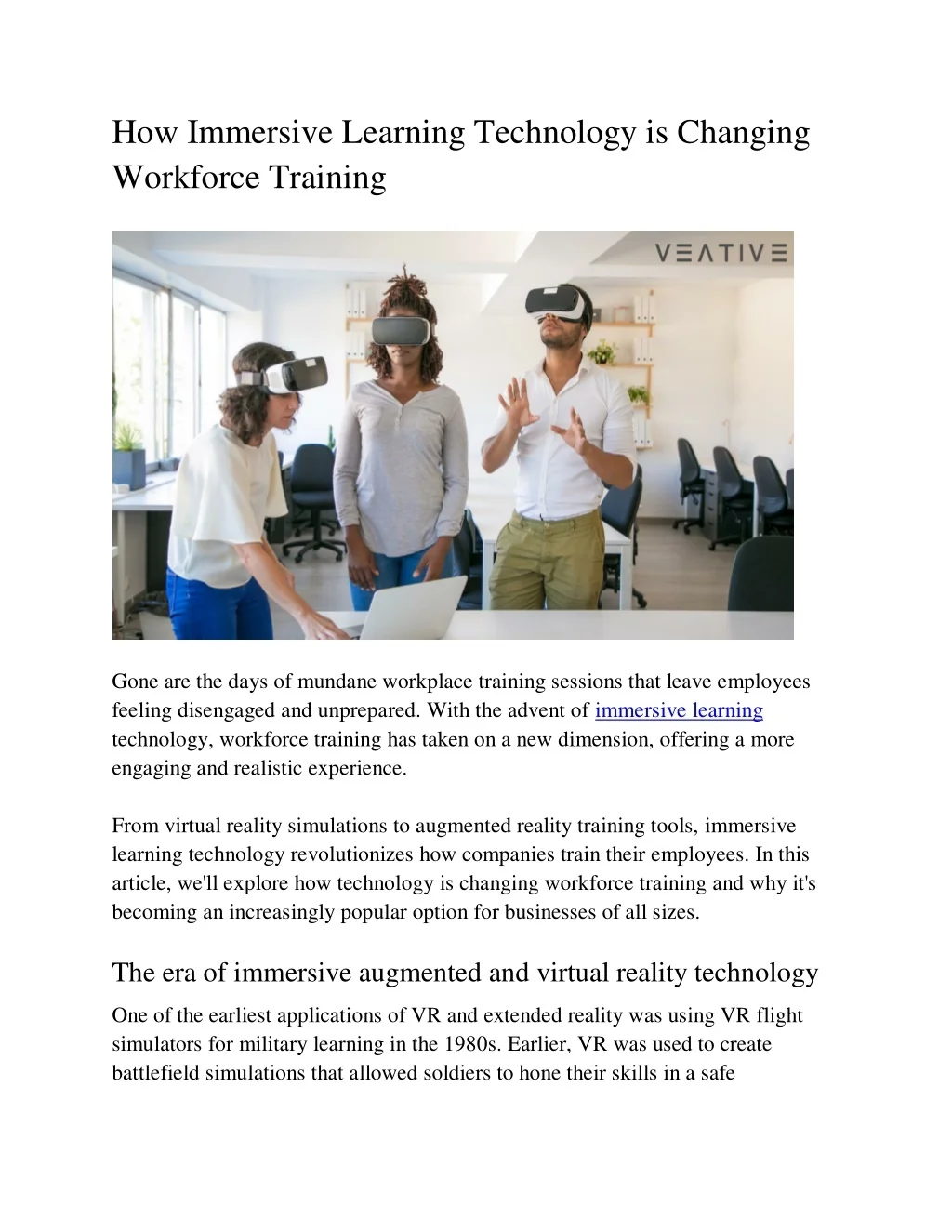 PPT - How Immersive Learning Technology is Changing Workforce Training ...