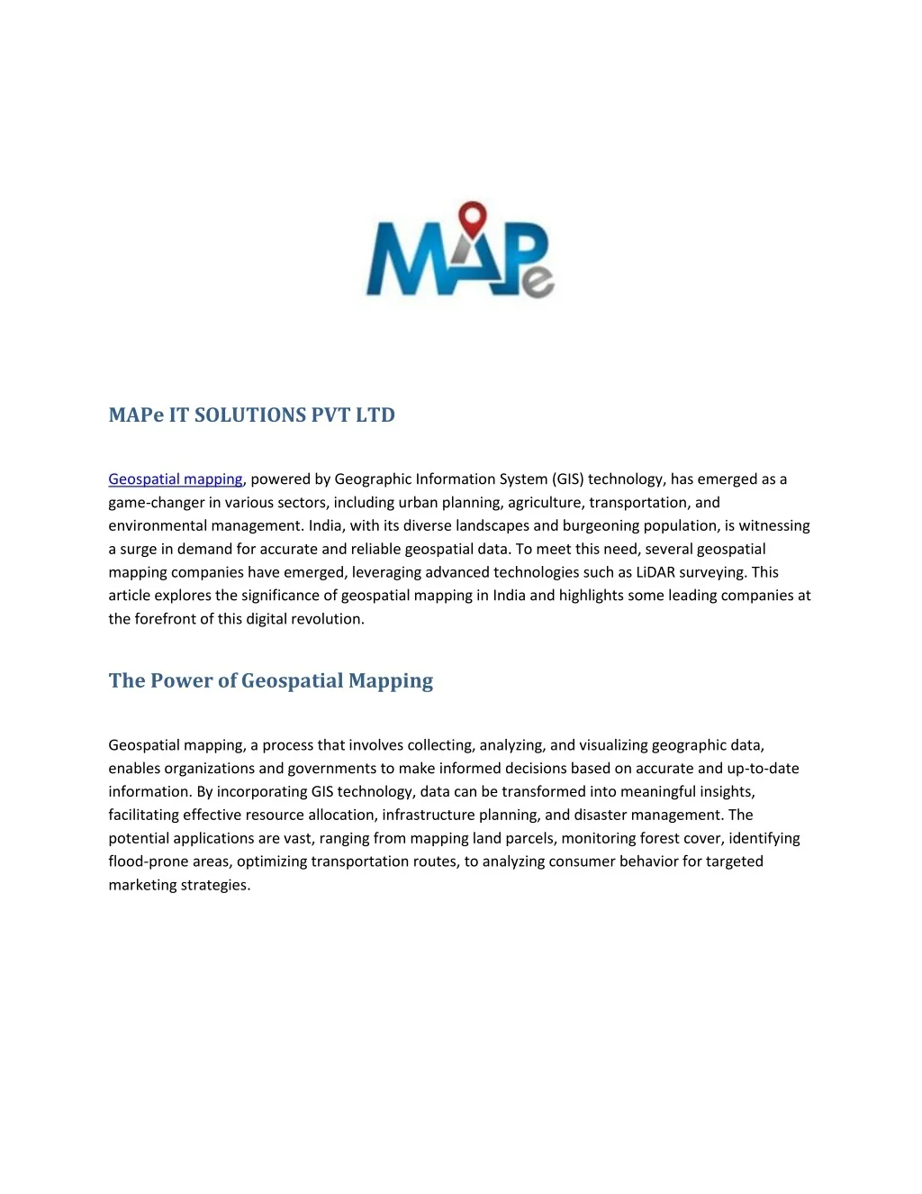 PPT - MAPe IT SOLUTIONS PVT LTD PowerPoint Presentation, free download - ID:12170413