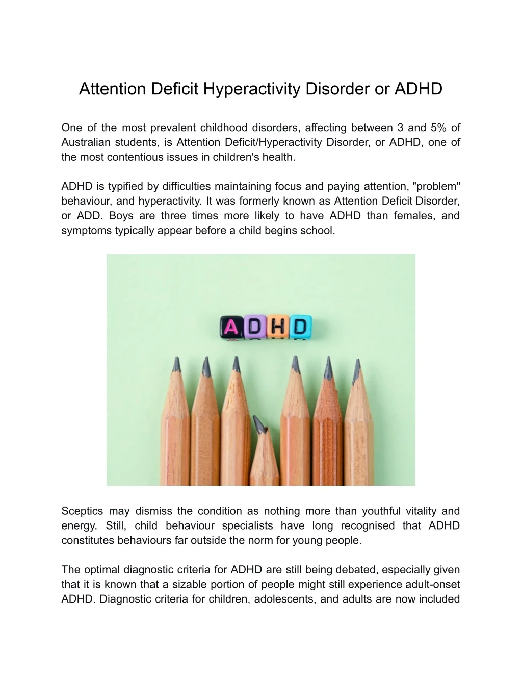 PPT - Attention Deficit Hyperactivity Disorder or ADHD PowerPoint Presentation - ID:12172479