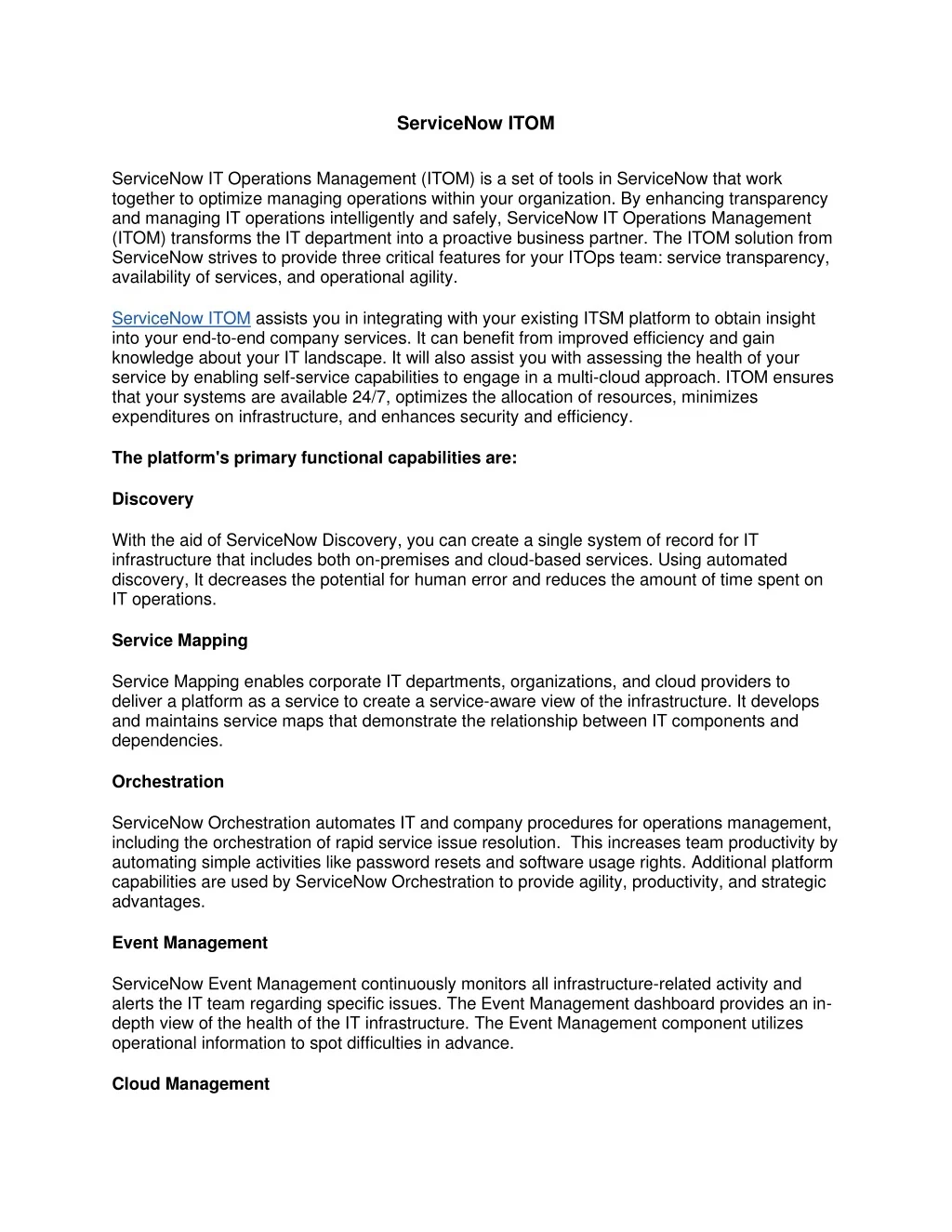 PPT - ServiceNow ITOM PowerPoint Presentation, free download - ID:12174772
