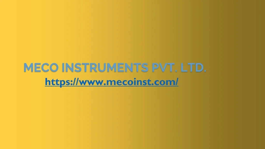 PPT - Reliable Digital Multimeters - MECO Instruments PowerPoint ...