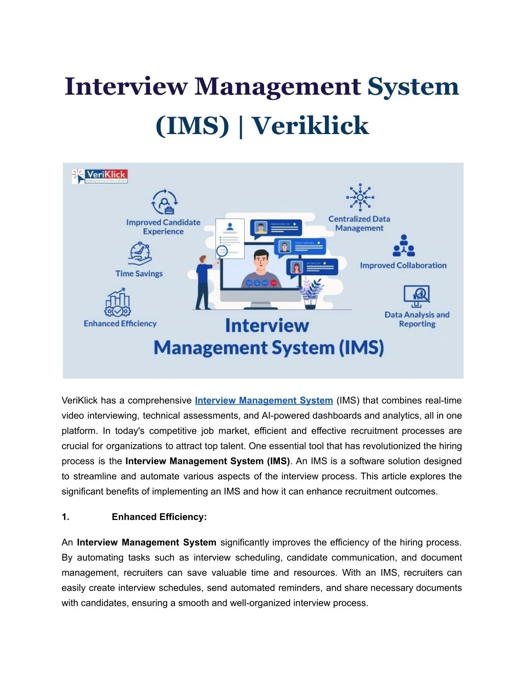 PPT - Interview Management System (IMS) _ Veriklick PowerPoint ...