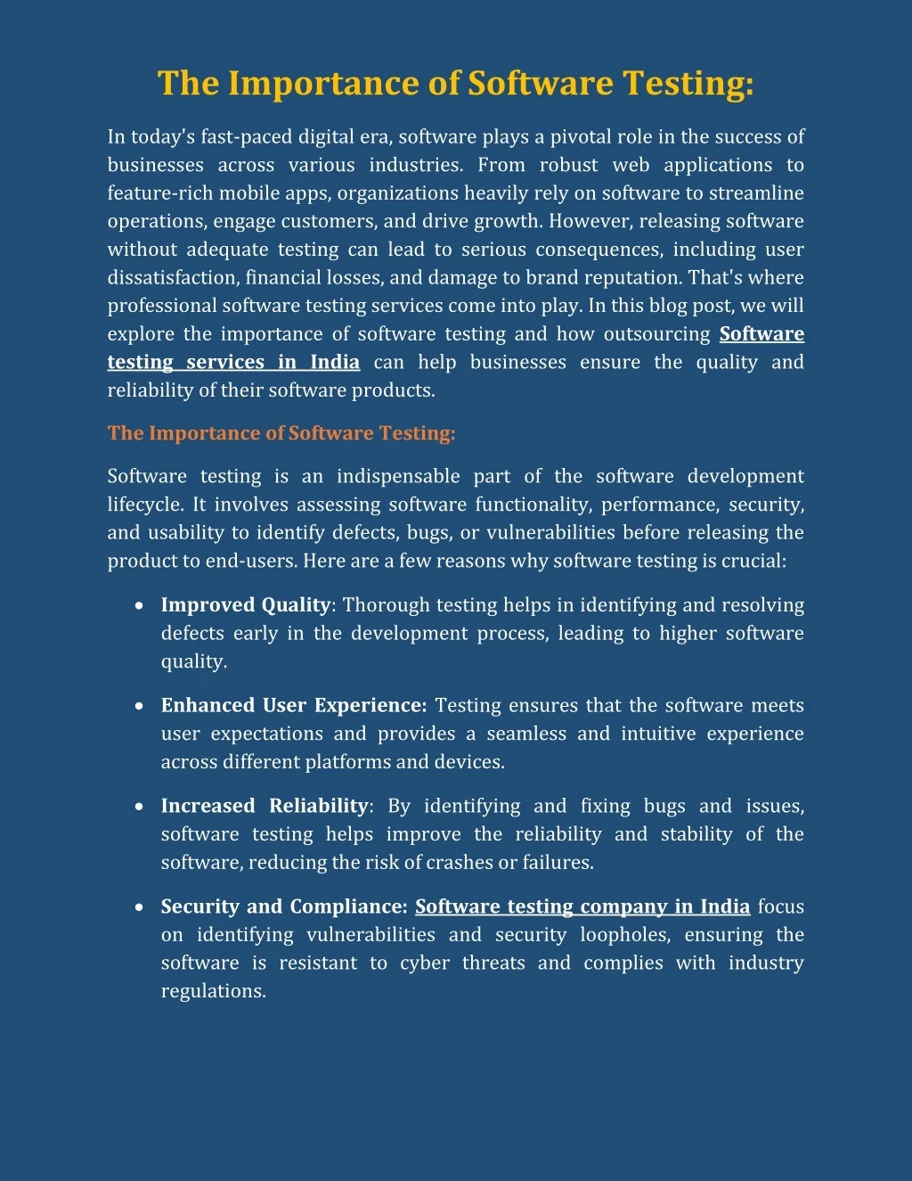 PPT - The Importance of Software Testing PowerPoint Presentation, free ...