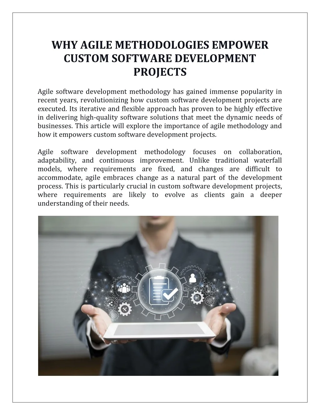 PPT - Why Agile Methodologies Empower Custom Software Development Projects PowerPoint ...