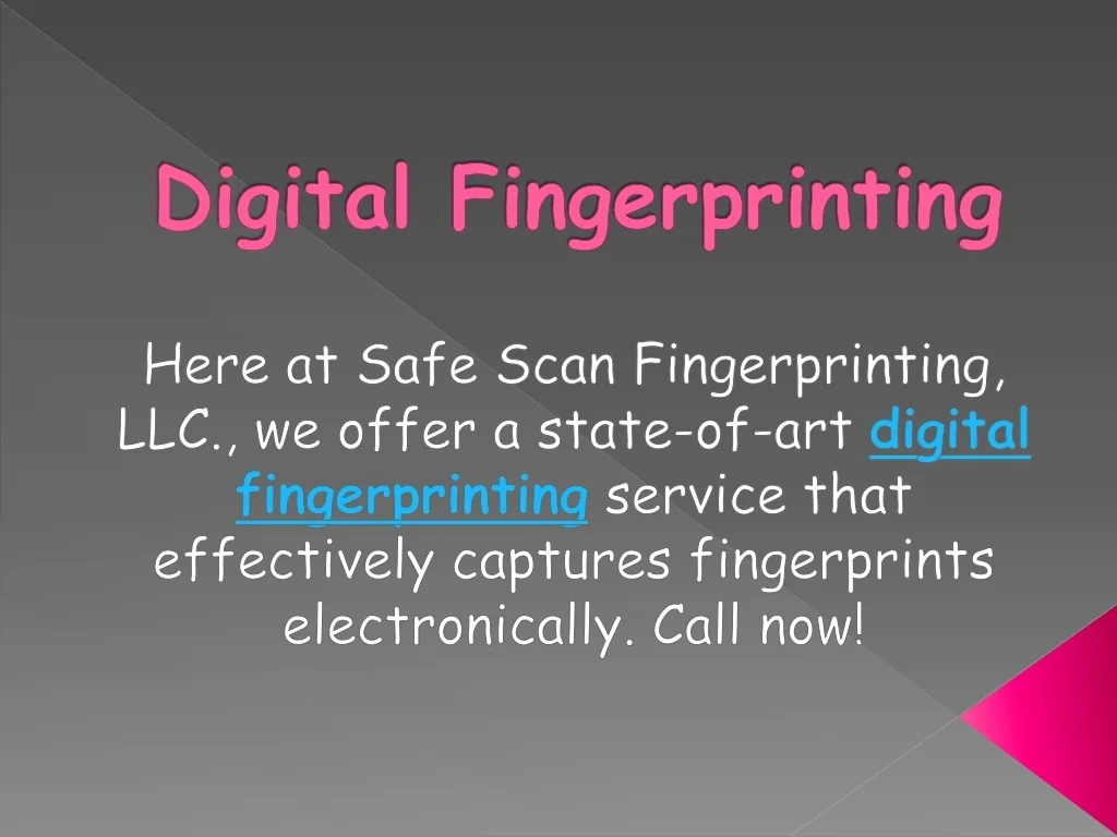 PPT - Digital Fingerprinting PowerPoint Presentation, free download ...