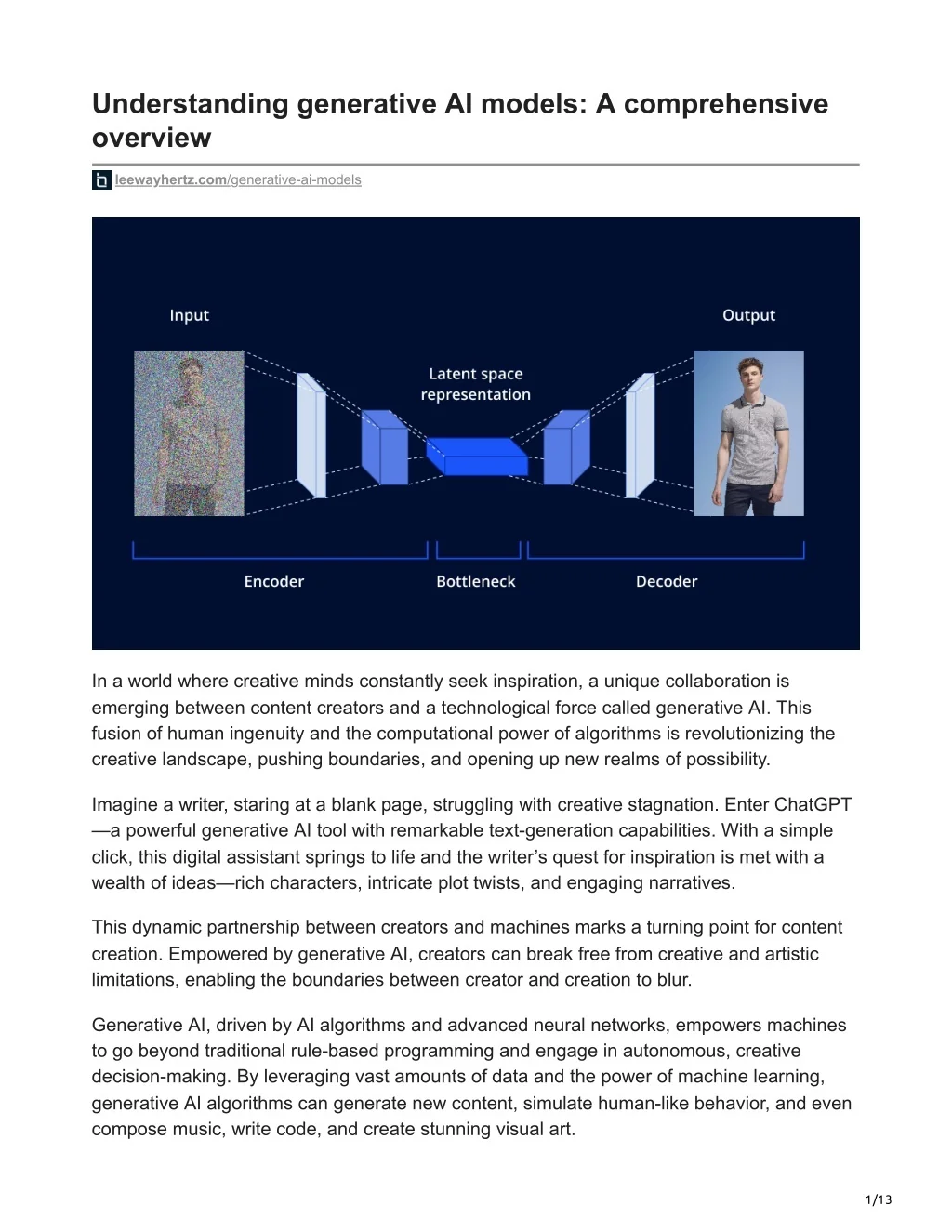 PPT - Understanding generative AI models A comprehensive overview ...