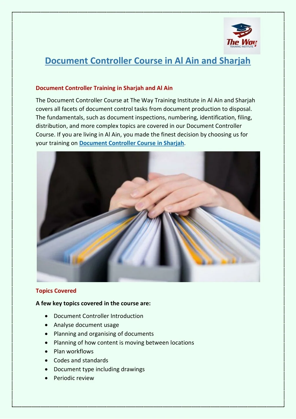 PPT - Document Controller Course in Al Ain and Sharjah PowerPoint ...