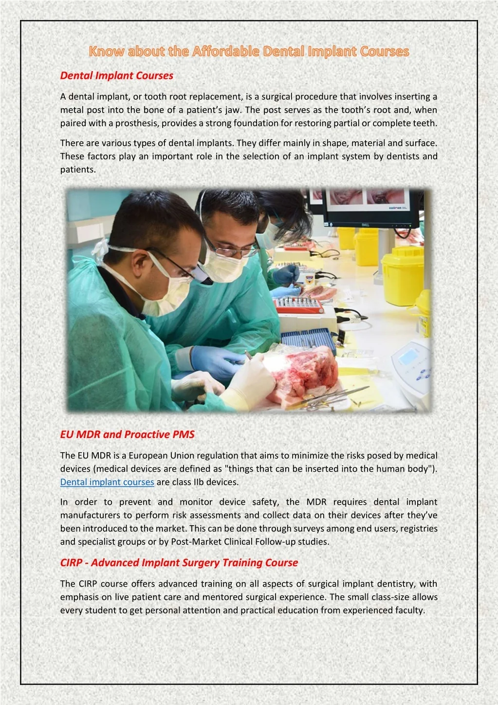 PPT - Know about the Affordable Dental Implant Courses PowerPoint ...