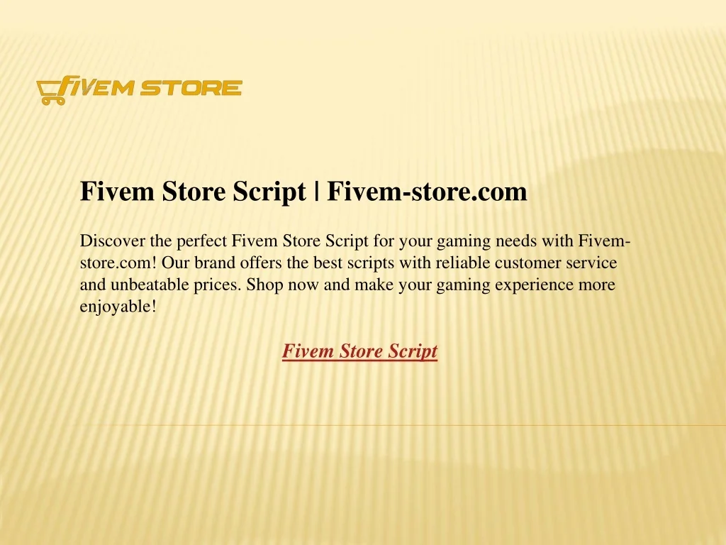 PPT - Fivem Store Script Fivem-store.com PowerPoint Presentation, free ...