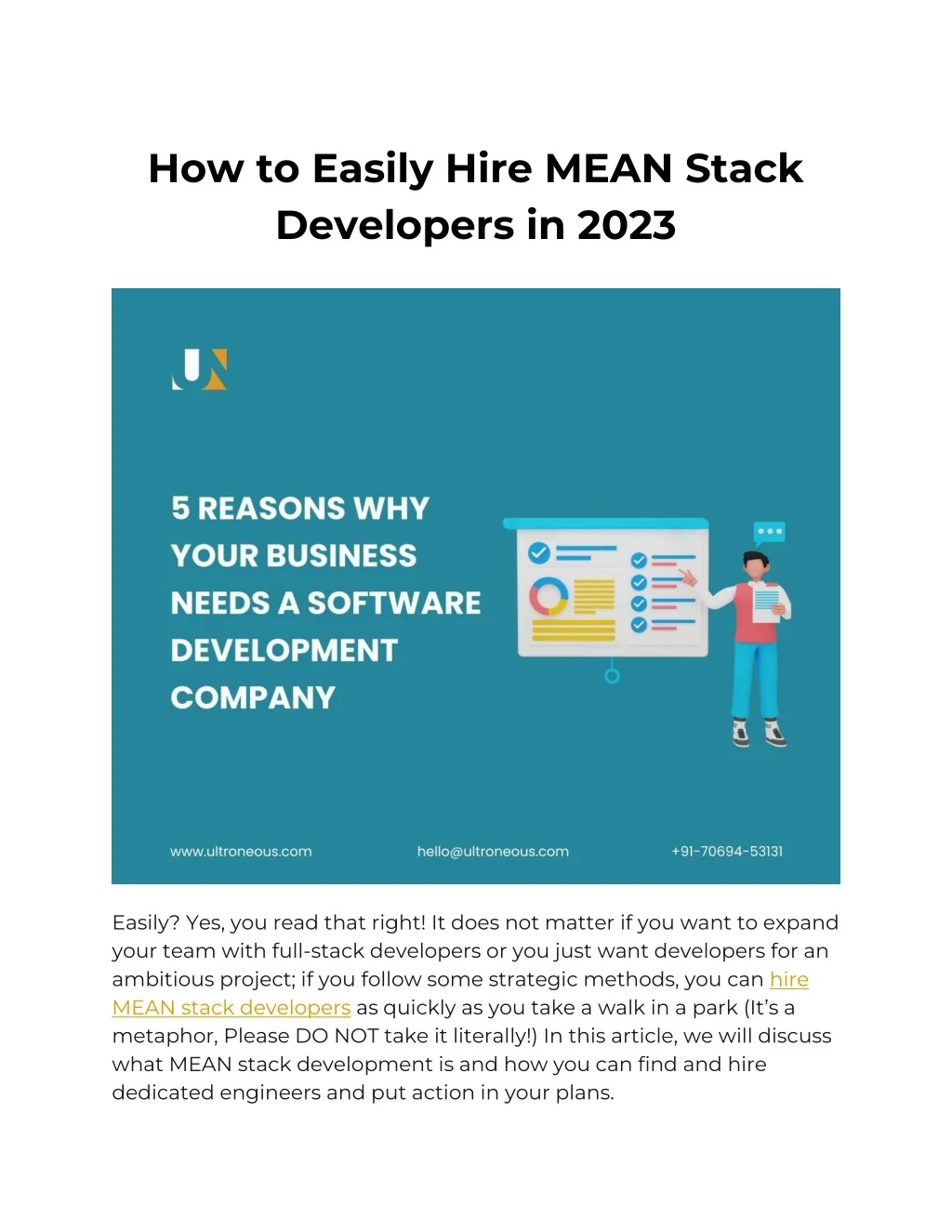 PPT - How to Easily Hire MEAN Stack Developers in 2023 PowerPoint ...