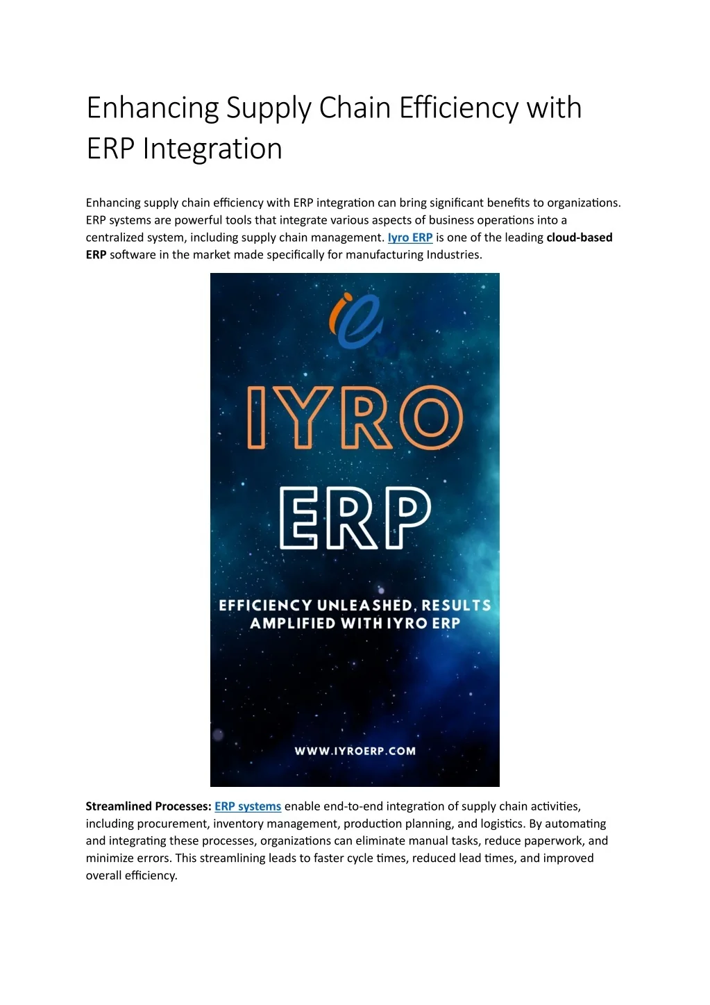 PPT - Enhancing Supply Chain Efficiency with ERP Integration PowerPoint ...
