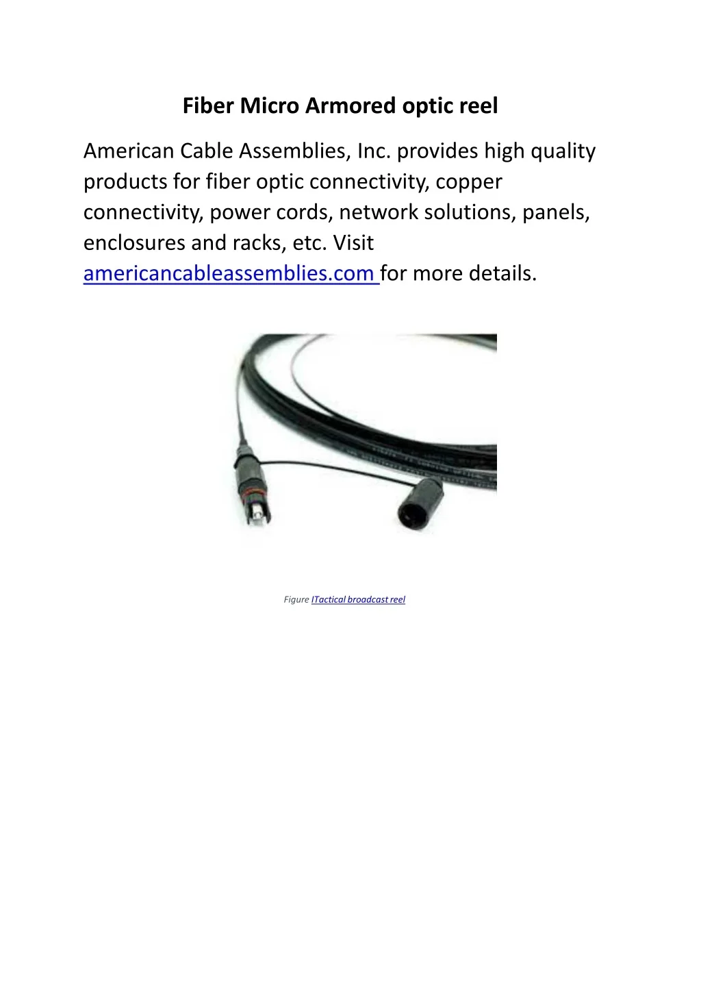 PPT - Fiber Micro Armored optic reel PowerPoint Presentation, free ...