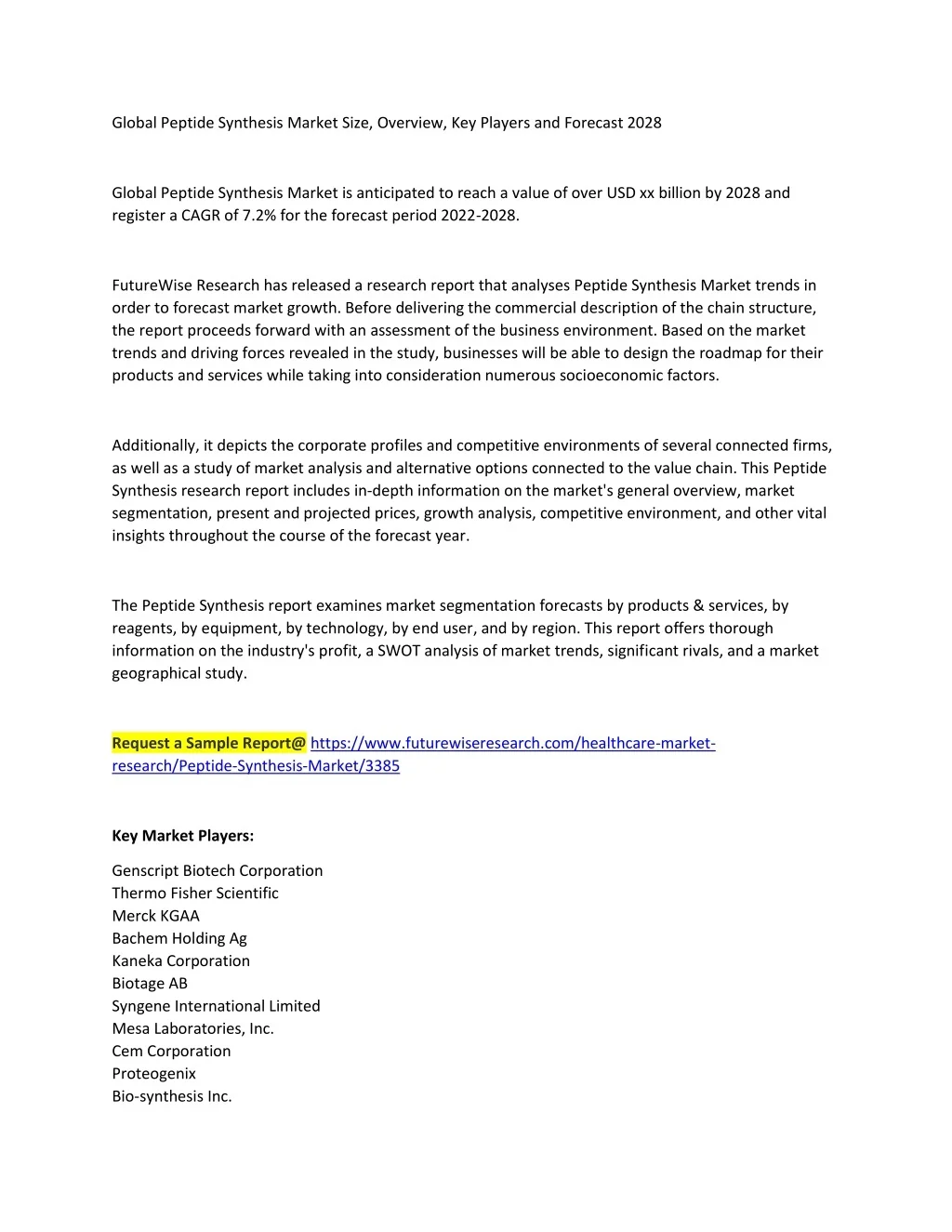 PPT - Peptide Synthesis Market PowerPoint Presentation, free download ...