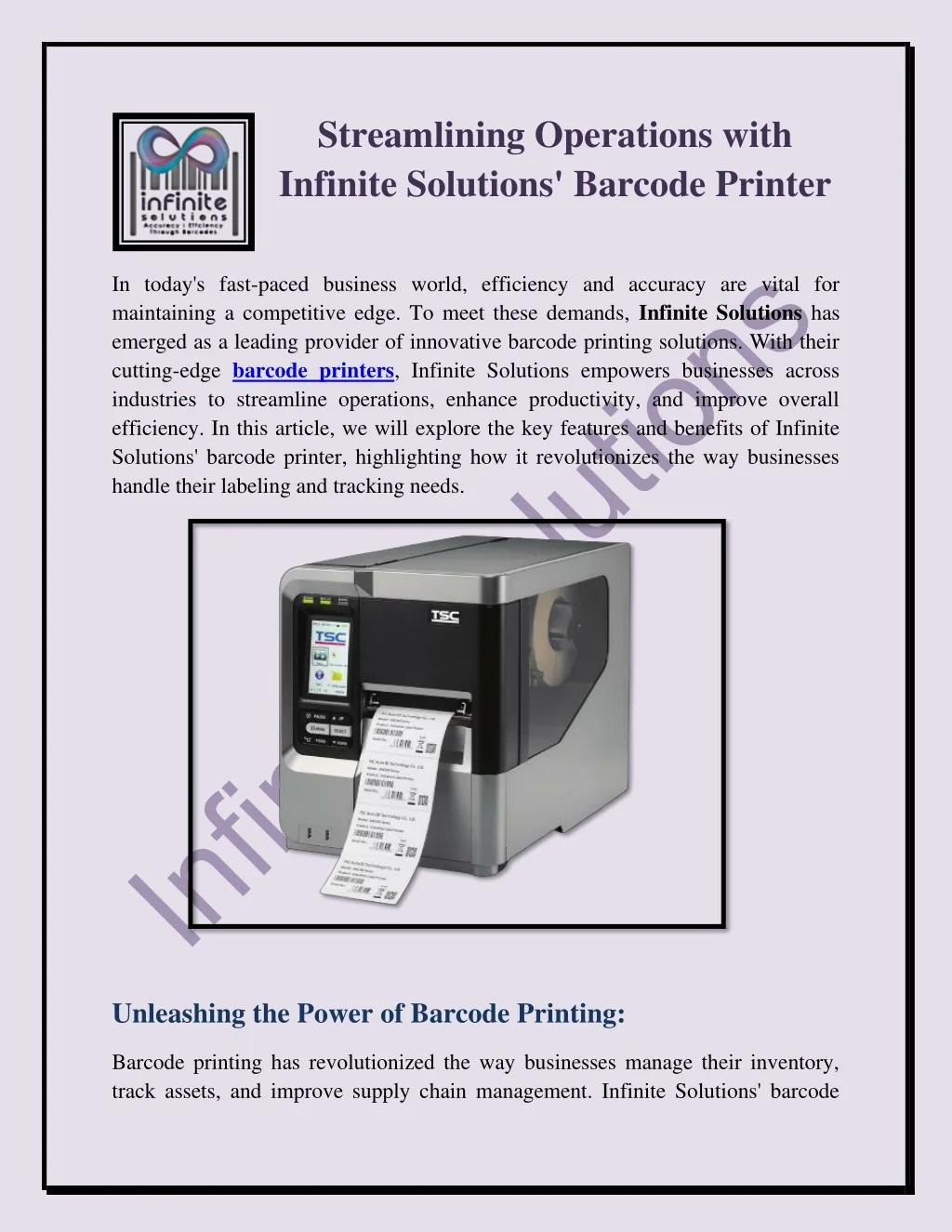 PPT - Streamlining-Operations-with-Infinite-Solutions PowerPoint ...