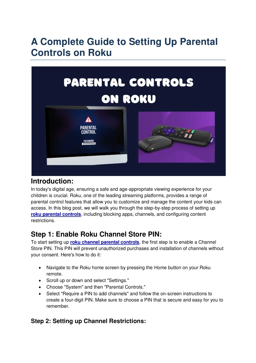 PPT - A Complete Guide to Setting Up Parental Controls on Roku ...