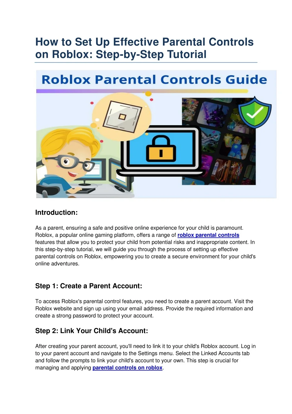 PPT - How to Set Up Effective Parental Controls on Roblox PowerPoint ...