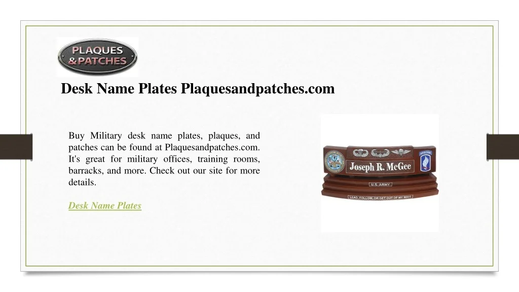 PPT - Desk Name Plates Plaquesandpatches.com PowerPoint Presentation ...