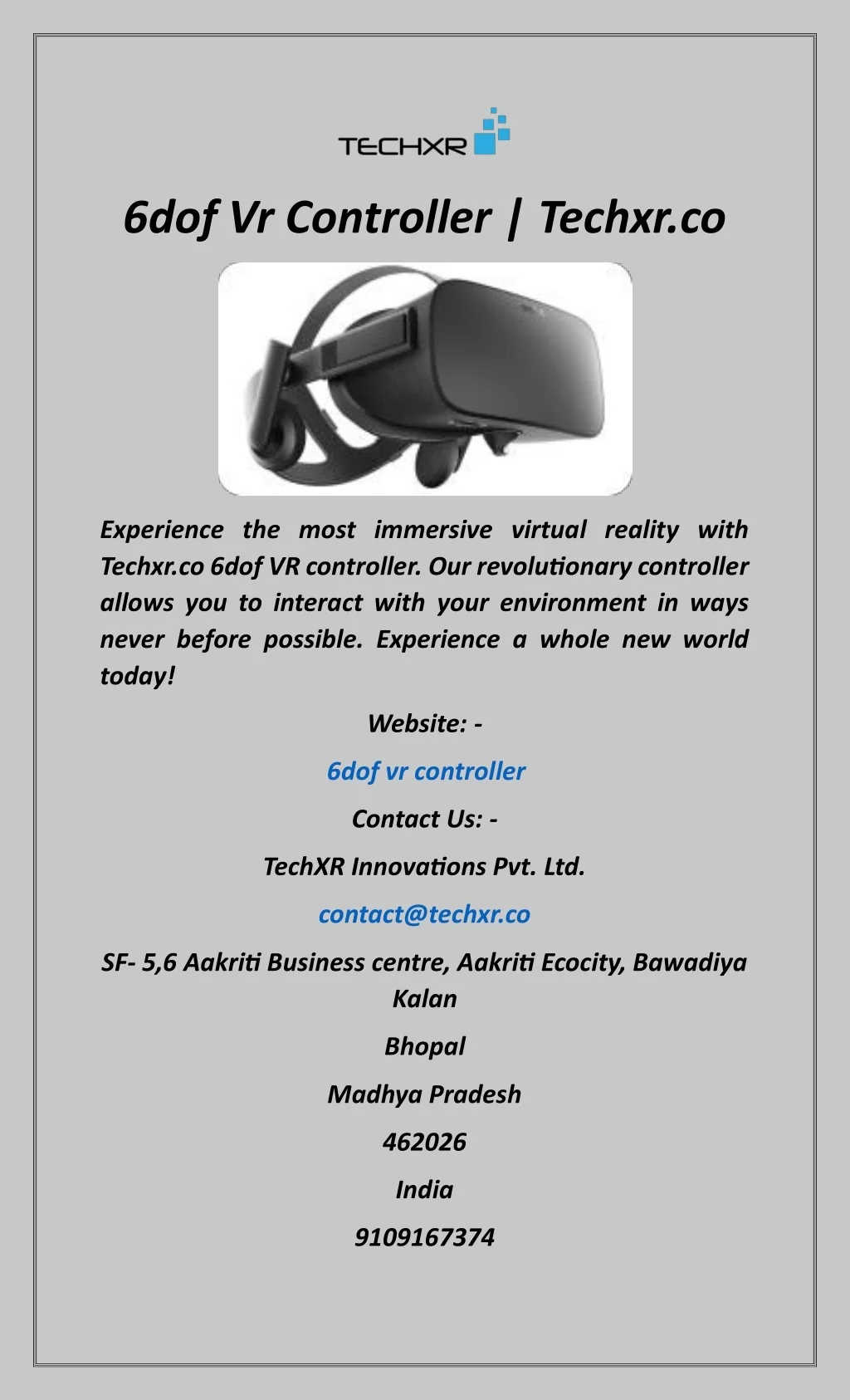 PPT - 6dof Vr Controller Techxr.co PowerPoint Presentation, free ...